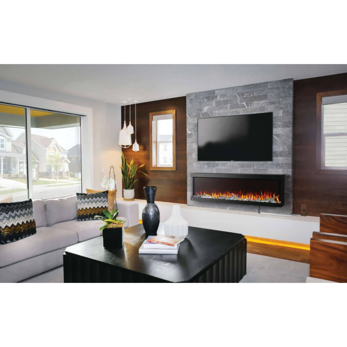 Napoleon Trivista™ Pictura 60 Three-Sided Wallmount Electric Fireplace ...